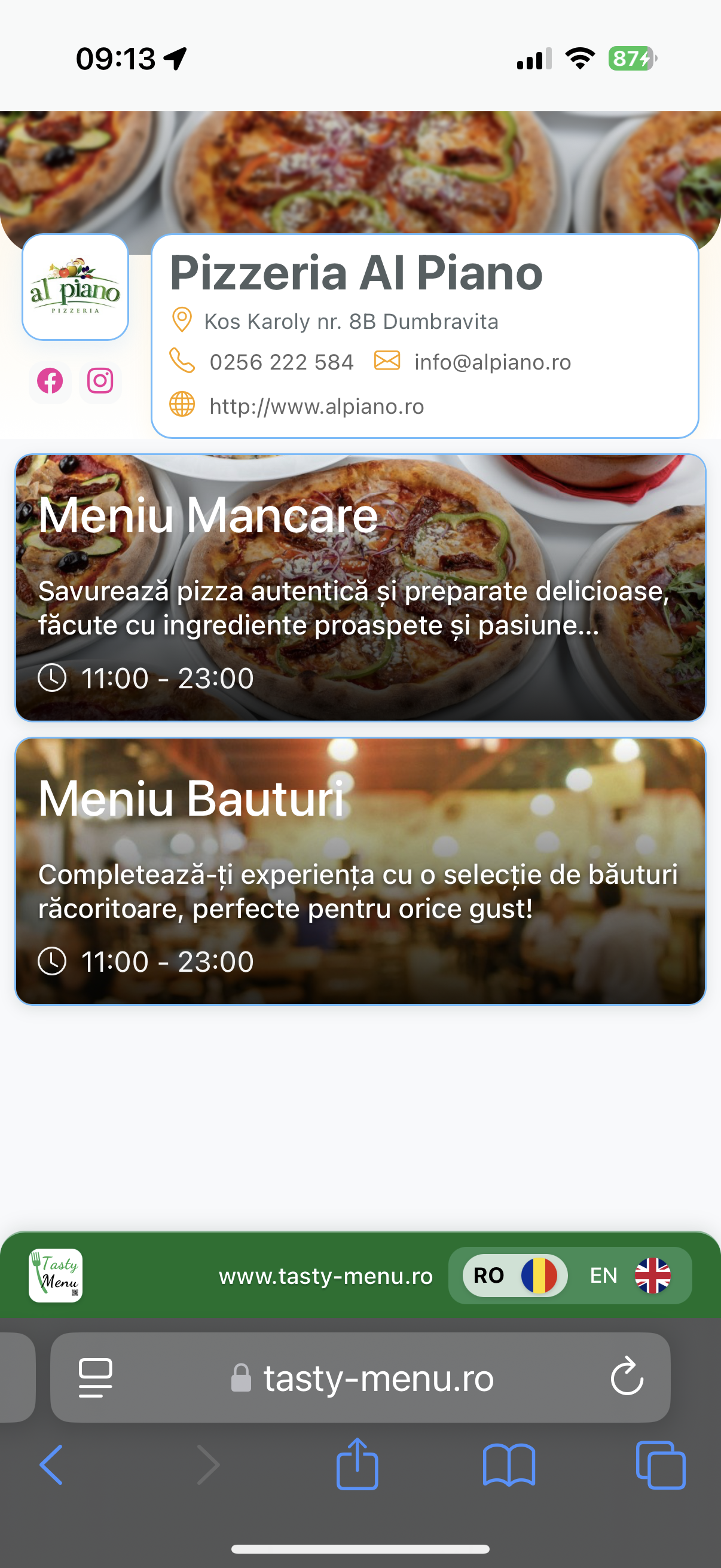 Tasty Menu